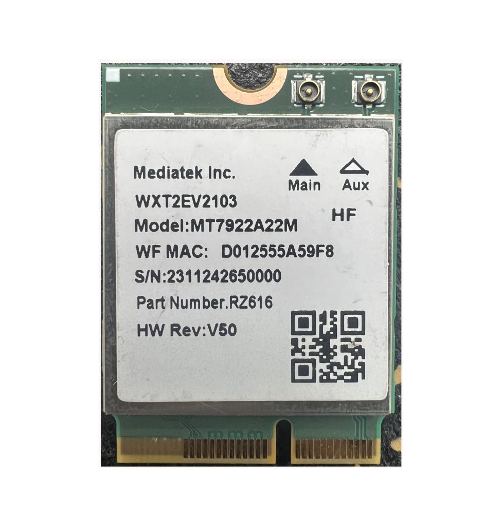 MediaTek MT7922 Wireless LAN Card - Lightning Fish