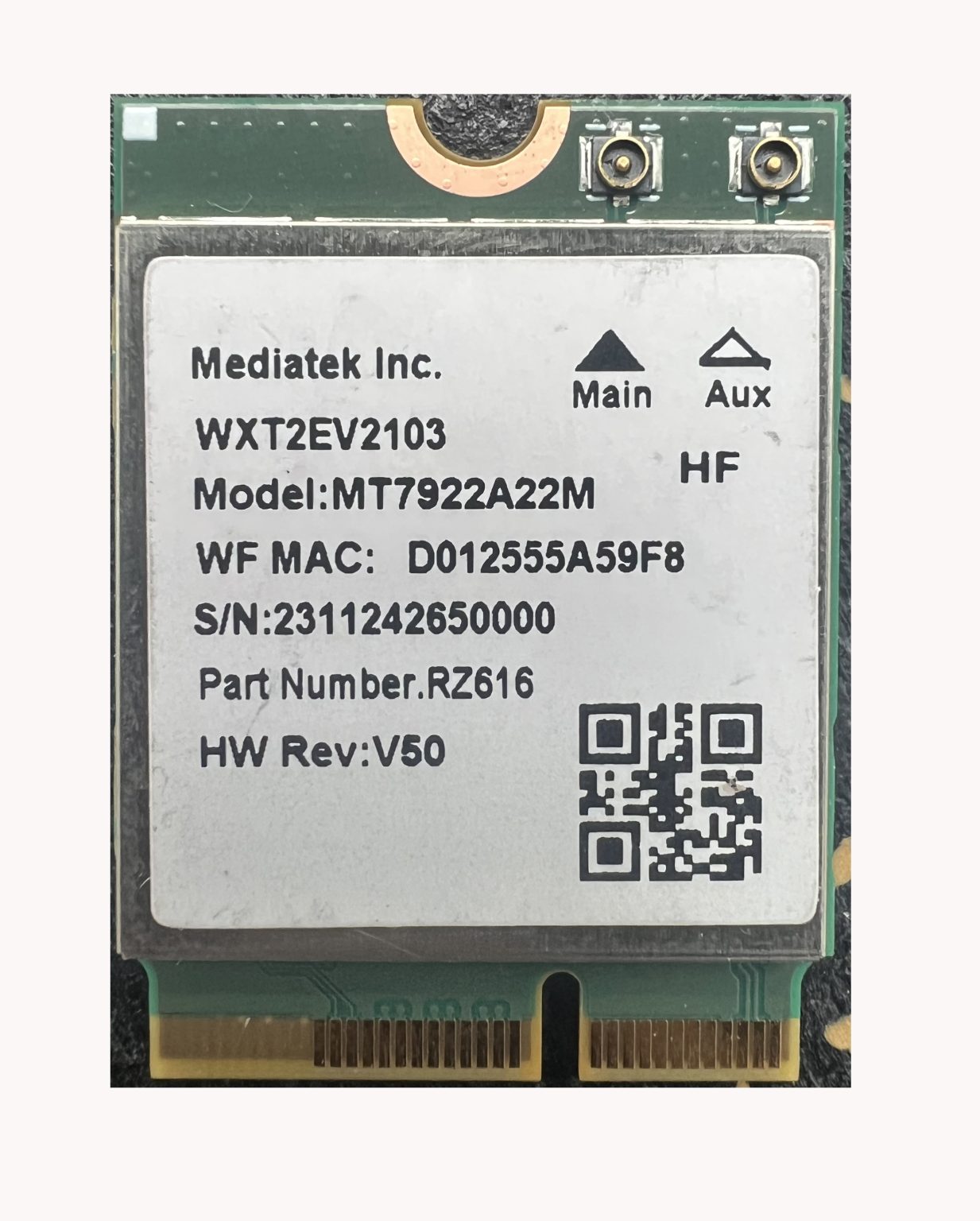 MediaTek MT7922 Wireless LAN Card - Lightning Fish