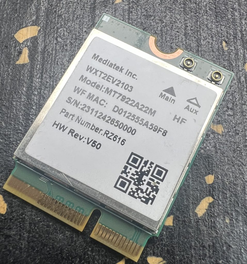 MediaTek MT7922 Wireless LAN Card - Lightning Fish